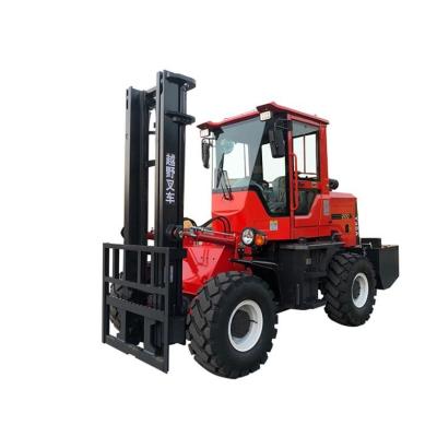 Cina Tutto terreno accidentato 4 ruote off road carrello elevatore 3.5t 5t 4x4 4wd sollevamento 3m 4m 5m in vendita