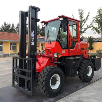 Cina Tutto terreno accidentato 4 ruote off road carrello elevatore 3.5t 5t 4x4 4wd sollevamento 3m 4m 5m in vendita