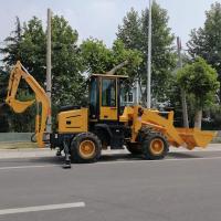 China 37kw Wheel 4x4 Excavator Backhoe Loader Compact Mini Digger Loader for sale