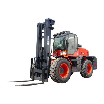 中国 3.5 Ton 5ton CE EPA 4 Wheel Drive 3 Stage Mast Diesel 4WD Articulated Off Road All Rough Terrain Forklift 販売のため