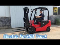 4 Wheel Electric Forklift Truck 1 Ton Red Manual / Automatic