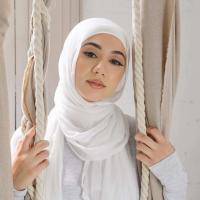Quality Wholesale High Quality Musulman Premium Cotton Voile Plain Solid Color Tudung for sale