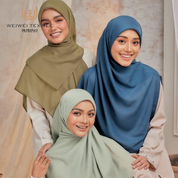 Quality Customized Islamic Traditions Solid Women's Square Cotton Voile Sarima Shawl Floral Hijab Wrap Muslims Ethnic Scarves & Shawls for sale