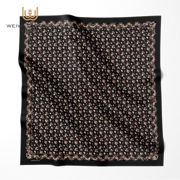 Quality Luxury Black Square Smooth Feeling Headscarf Digital Patterns Comfortable Tudung Bawal Cotton Voile Muslim Scarf Shawl for Women for sale