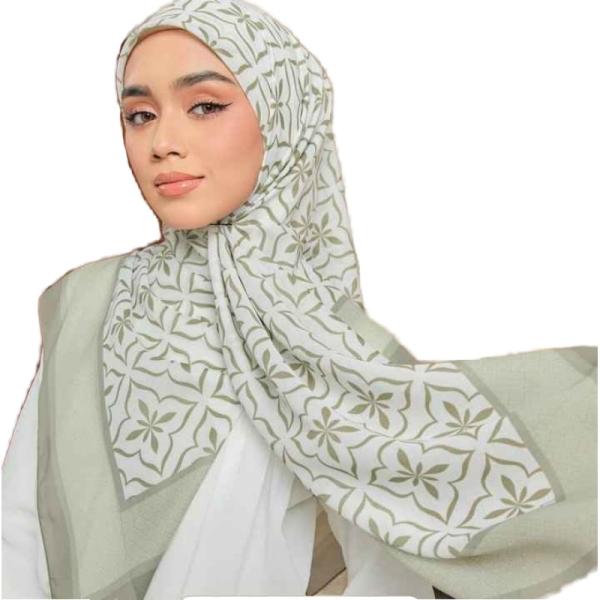 Quality New Arrival Bawal Printing Hijab Scarf Hijab Ironless Malaysia Printed Cotton Voile Bawal Tudung Muslim square Shawl for sale