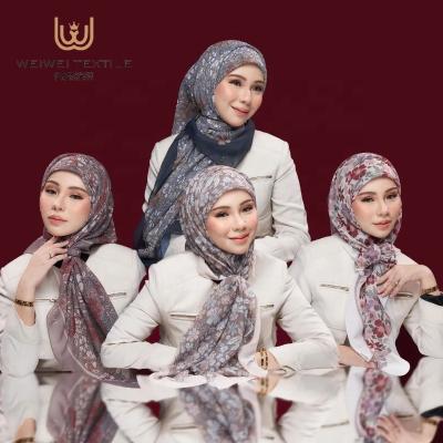 China Wholesale 70*180 cm Spring Long Hijab Malaysia Chiffon Printed Shawls Lace Scarf for Muslim Women for sale
