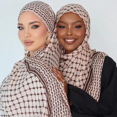China Wholesale New Middle East Muslim Women Keffiyeh Shemagh Palestine Printed Chiffon Hijab Scarf Shawls for Women for sale
