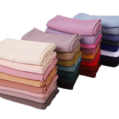 China Wholesale Large 180x70 cm Style Plain Style Women Scarf Pearl Chiffon Hijab Shawl for sale