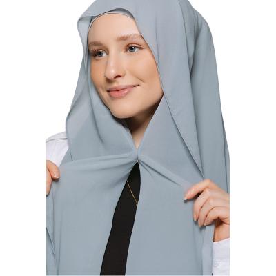 China New Cover Built-in Magnet Pin Solid Pattern Matching Undercap Jersey Fabric Scarf Muslim Women Instant Chiffon Hijab Shawls for sale