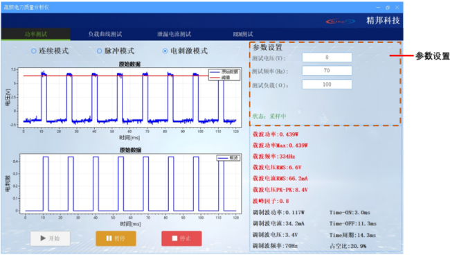 KP2021 analyzer waveform display