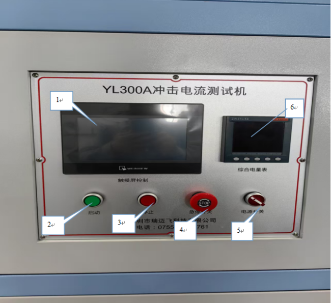 YL300A Impact Current Tester control panel