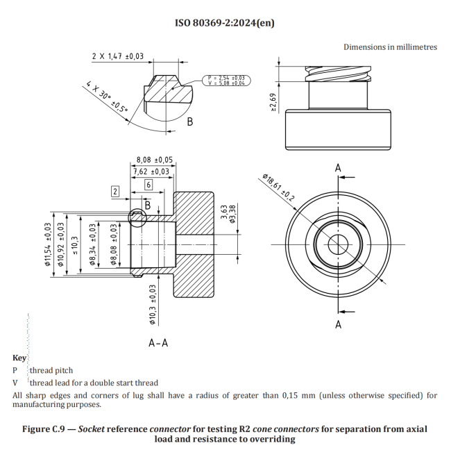 ISO 80369-2-Figure C.9 Socket Reference Connector product illustration