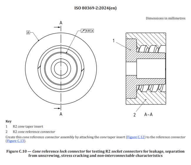 Technical diagram of cone reference lock connector