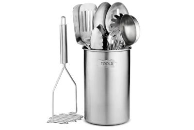 Cina insiemi dell'utensile della cucina di acciaio inossidabile 10pcs, insieme della spatola per le pentole antiaderanti in vendita