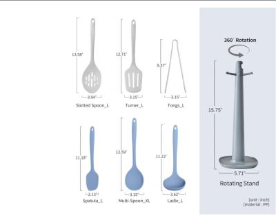 Cina gli utensili premio della cucina del silicone della cucina 7-Pieces hanno messo termoresistente in vendita