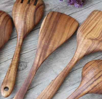 China Stainfree Houten Keukengereedschap Geplaatst Toxinproof, Houten het Koken van NonBPA Reeks Te koop