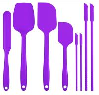 China Seamless Silicone Kitchen Utensil Set 8 Piece Purple Heat Resistant 800F Dishwasher Safe for sale