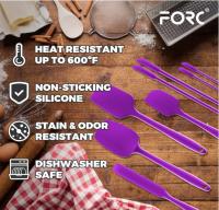 China Seamless Silicone Kitchen Utensil Set 8 Piece Purple Heat Resistant 800F Dishwasher Safe for sale