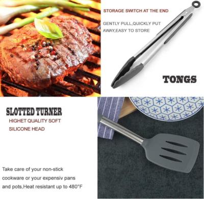 Cina Grey Silicone Kitchen Utensil Set moderno Corrosionfree resistente ad alta temperatura in vendita