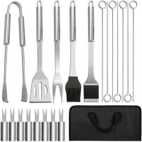 China Stainless Steel BBQ Utensil Set 9 Piece Multipurpose Professional Grill Tool Set with Spatula for sale