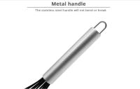 China Stainless Steel Silicone Whisk 12 Inch Non Scratch Kitchen Utensil Plastic Free Multifunction for sale