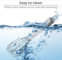 China Stainless Steel Silicone Whisk 12 Inch Non Scratch Kitchen Utensil Plastic Free Multifunction for sale