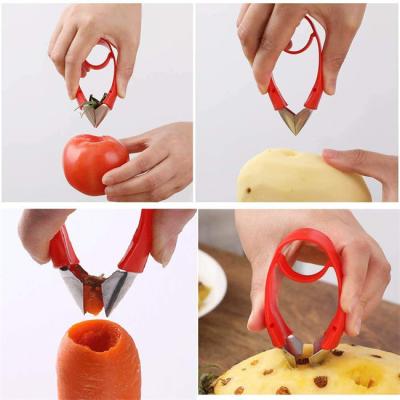 Cina Strumento ergonomico del dispositivo di rimozione del gambo della fragola, affettatrice commerciale della fragola in vendita