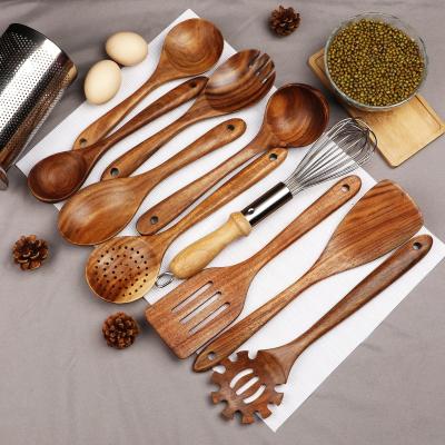 China O utensílio de madeira da cozinha de 11 partes ajustou colheres não-aderentes Eco - amigáveis à venda