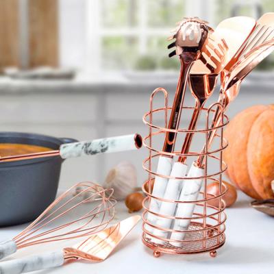 Cina 7 utensili da cucina dei pc hanno fissato l'acciaio inossidabile Rose Gold Kitchen Accessories termoresistente in vendita