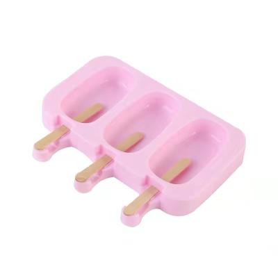 China Molde caseiro do picolé de Household Ice Cream do modelo do cubo de gelo dos desenhos animados do silicone à venda