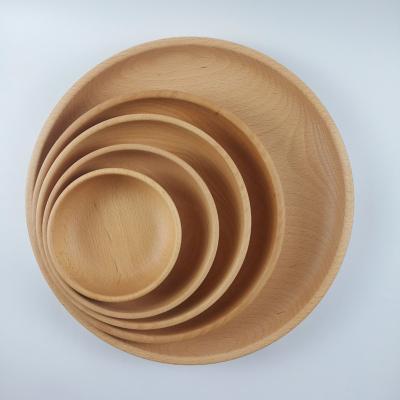 Cina L'utensile di legno libero della cucina di BPA ha messo la ciotola rotonda del sottaceto dell'insalata di faggio del piatto creativo di legno in vendita