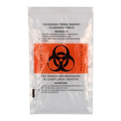 China Transparent LDPE 95kpa Specimen Transport Bag Gravure Printing for sale