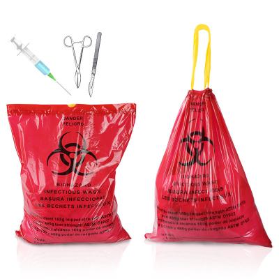 中国 85cm*65cmのHDPE LDPEのオートクレーブのバイオハザードはドローストリングDeisgnを袋に入れる 販売のため