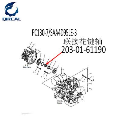 China Excavator Pump Coupling S4D102 Motor 203-01-61190 Shaft for sale