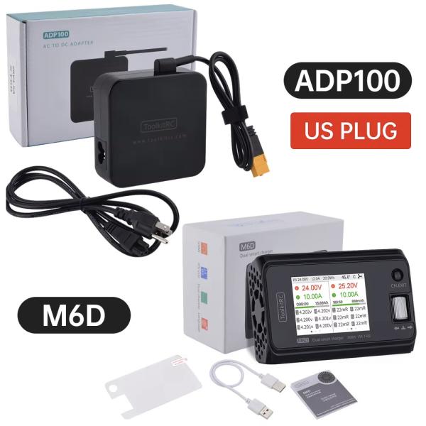 Quality ToolkitRC Dual Channel Mini FPV Accessories Drone Battery Charger Discharger M6D for sale