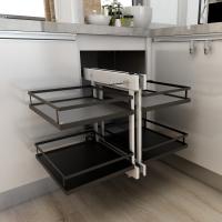 China Soft Closing Pull Out Kitchen Corner Basket 900mm Magic Organizer Tray for sale