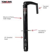China ISO9001 2000lbs RV Trailer Jack Top Wind 15 Inch Lift Round Tube A Frame for sale