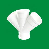 China Leakproof PVC Double Y Tee Customization Smooth Surface PVC Elbow Fitting With Cover for sale