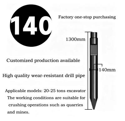 China SB81 Hydraulic Breaker Chisel 140mm Wear Resistant Drill Rod For Excavator Breaking for sale