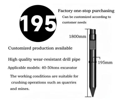 China 195mm Blunt Hydraulic Chisel Heavy Duty Replacement for SB195 Hydraulic Breaker for sale