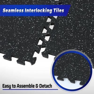 China E-PURCHASING 0.56 Inch Thick Exercise Equipment Mats 6 Tiles EVA Foam Mats with Rubber Top Interlocking Rubber Floor for sale