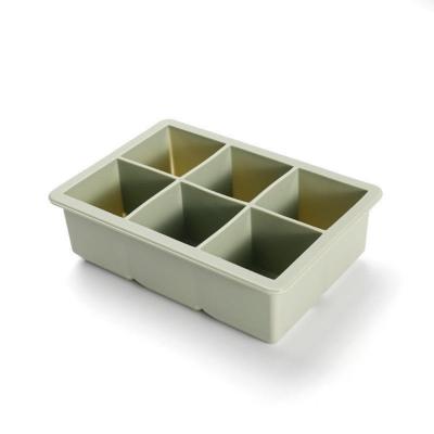 China Large Square Ice Cube Tray With Lid Easy Release Reusable Ice Cubes For Soup Freezer Wine Juice for sale