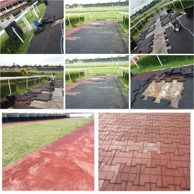 China Niet-glijdende uitstekende geluidsreductie Rubber vloer accessoires H-vorm Rubber Paver voor paardenstal Te koop