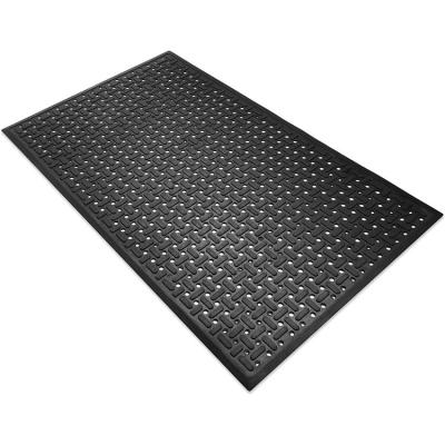 China American Floor Mats Anti Slip Mat Floor Slip Resistant Black 4' X 6' Rubber Drainage Mat 3/8 Inch Thickness for sale