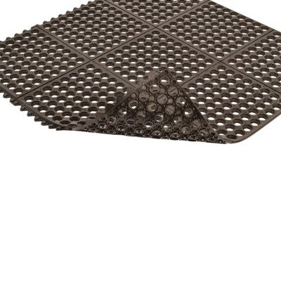 China Drainable Rubber Honeycomb Mat Anti Slip Rubber Mats For Horse Solariums And Washdown Area for sale