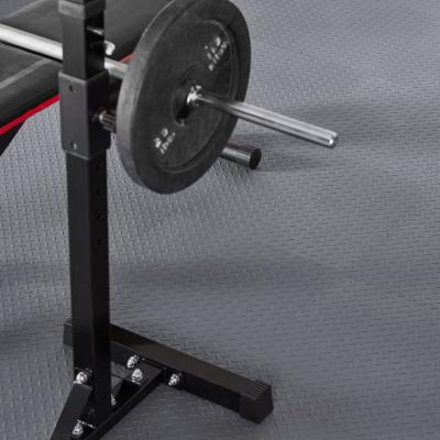 China Garage Floor 18 X 18 Inch Square Rubber Diamond Plate Interlocking Floor Tiles For Home Gym for sale