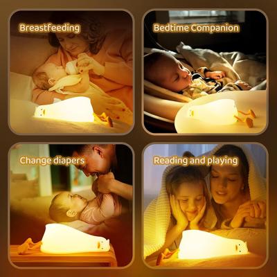 Cina 3500K Cute Silicone Lampada di anatra LED Bambino 7 Colori Bambini Lampada notturna in vendita