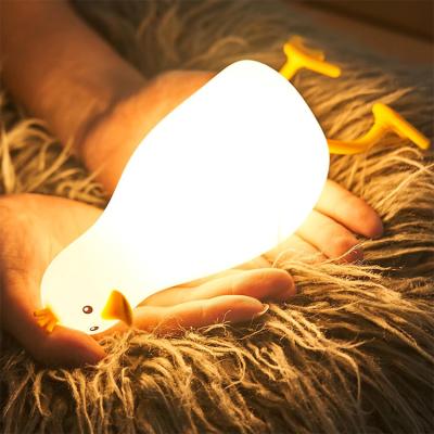 Cina Novità Tocco Creativo Pato di Silicone Luce Notturna Bambini Bambini Luce Notturna Lampada Regali Luce Notturna Decorazione Camera Sonno in vendita