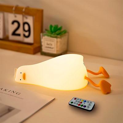 Cina Novità Tocco Creativo Pato di Silicone Luce Notturna Bambini Bambini Luce Notturna Lampada Regali Luce Notturna Decorazione Camera Sonno in vendita