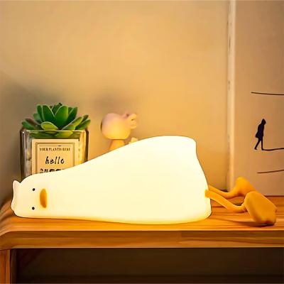Cina Novità Tocco Creativo Pato di Silicone Luce Notturna Bambini Bambini Luce Notturna Lampada Regali Luce Notturna Decorazione Camera Sonno in vendita